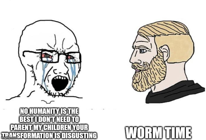 The virgin god Emperor of mankind versus the chad worm God Emperor - 9GAG