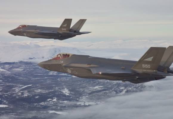 Two Norwegian F-35 QRA scramble from Evenes air force base to ...