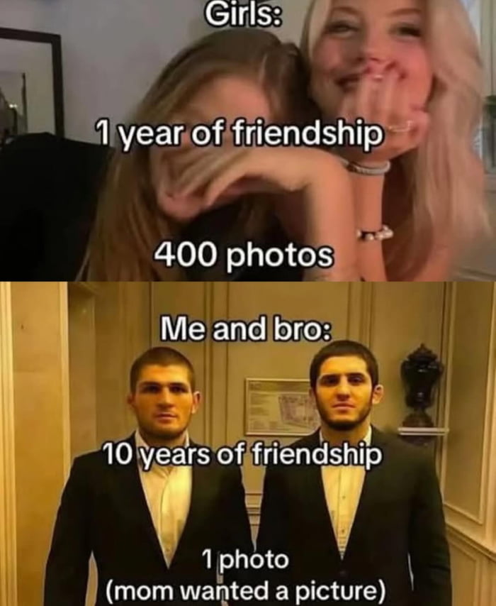 The eternal struggle of capturing male friendships on camera. - 9GAG