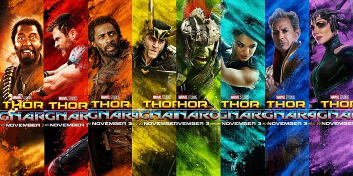 Thor Ragnarok Character Poster. - 9GAG