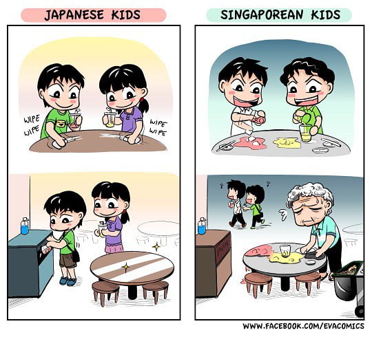 Artist Shares The Cultural Differences Between Japan, Singapore And The US - 9GAG
