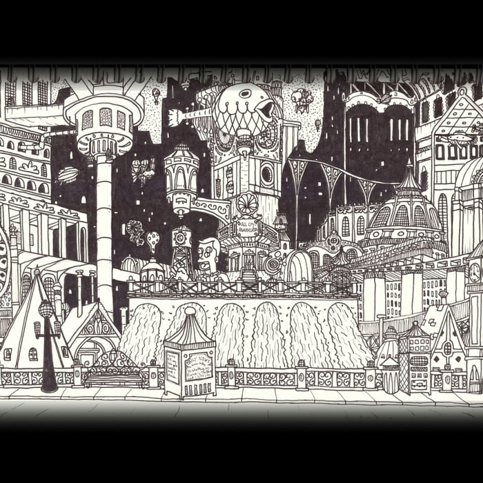 I've made another detailed lineart artwork in an A4 scale. Steampunk ...