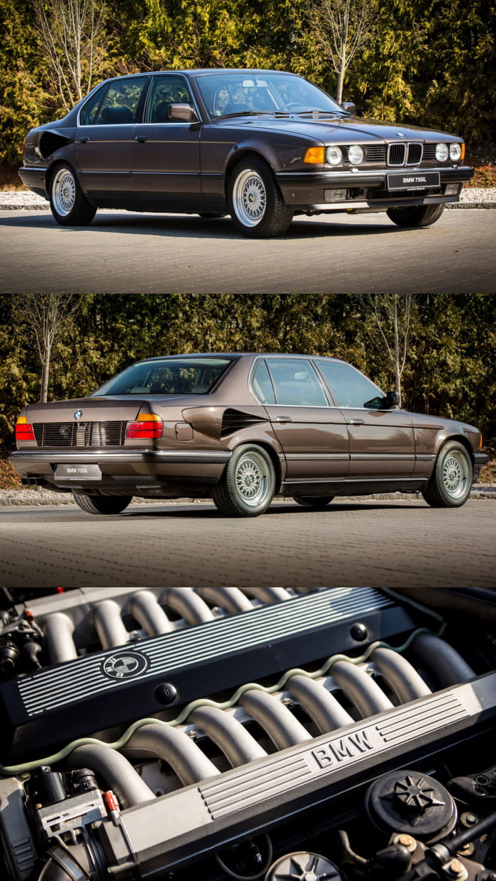V-16-powered 1987 BMW 750iL named the "Goldfisch". Engine so big, the ...