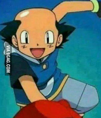 Reason why Ash never takes his cap off... - 9GAG