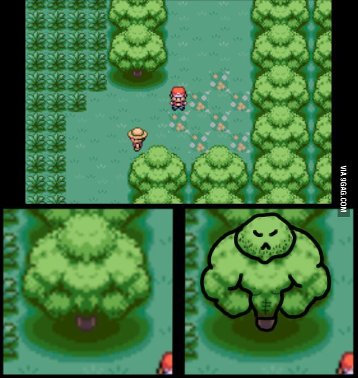 Is it me or trees in Pokemon Leaf Green (GBA) are training to become ...