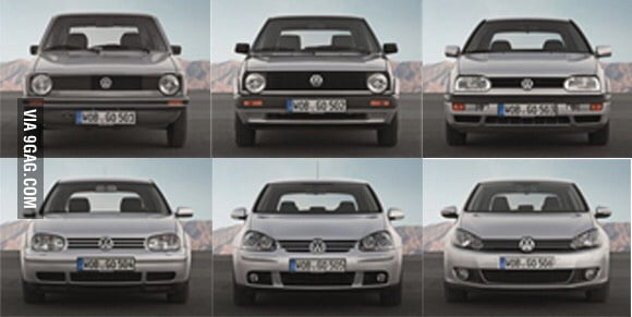 Evolution of VW Golf - 9GAG