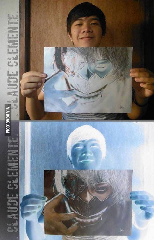 Amazing Negative Effect Drawing - 9GAG