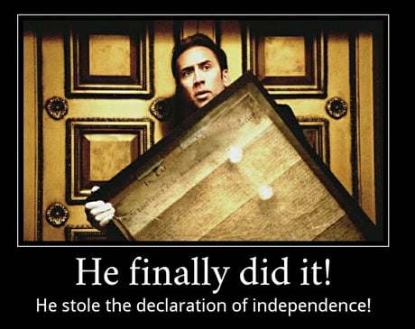 Nicolas Cage Declaration Of Independence Meme