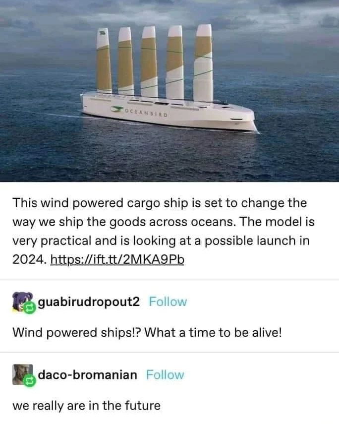 Wind powered cargo ship - 9GAG