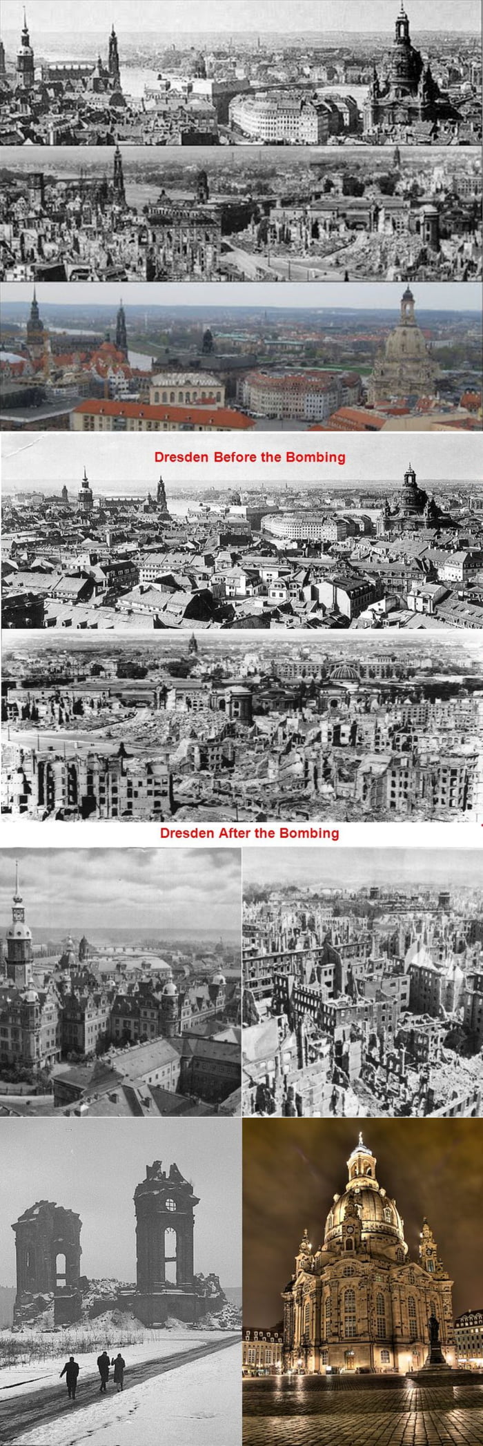 Before and after the allied bombing of the German city Dresden(February ...