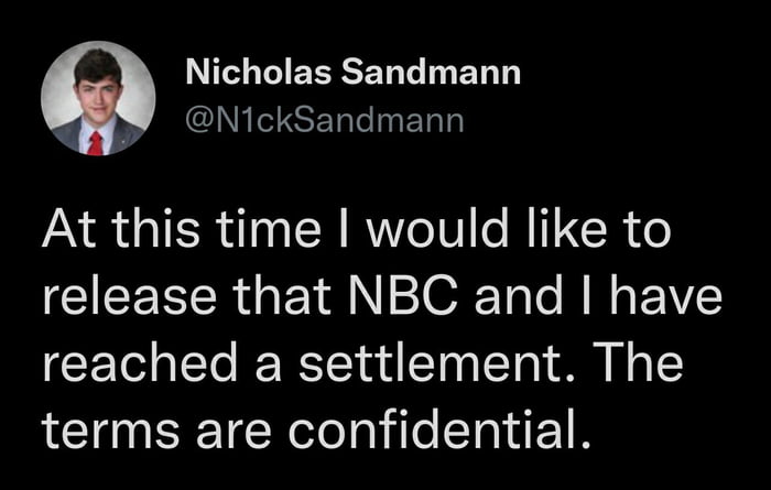 Covington kid Nick Sandmann just got a fat check from NBC ...hope they ...