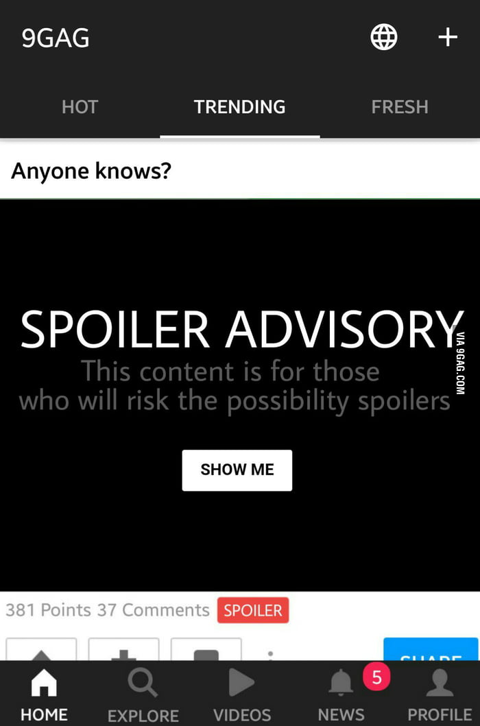 After the release of Star Wars & Fallout 4, I feel 9GAG really needs to implement something like ...