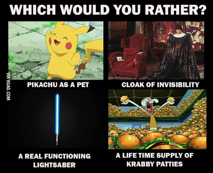 Tough decision, but I would go for the cloak - 9GAG