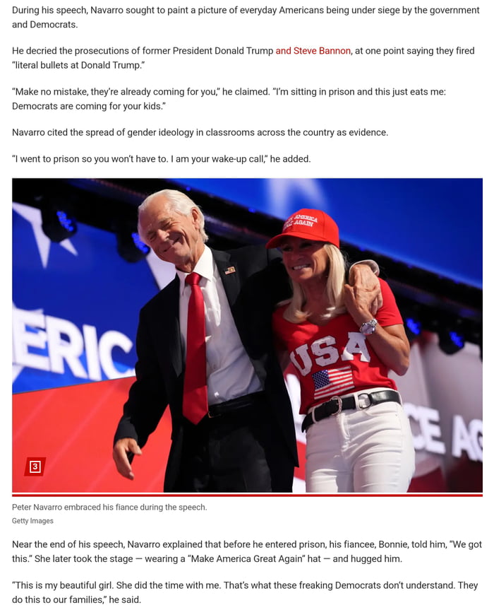 At the RNC, crazy Peter Navarro and his hot girlfriend. See 9gaggers, keep the faith. If he can ...