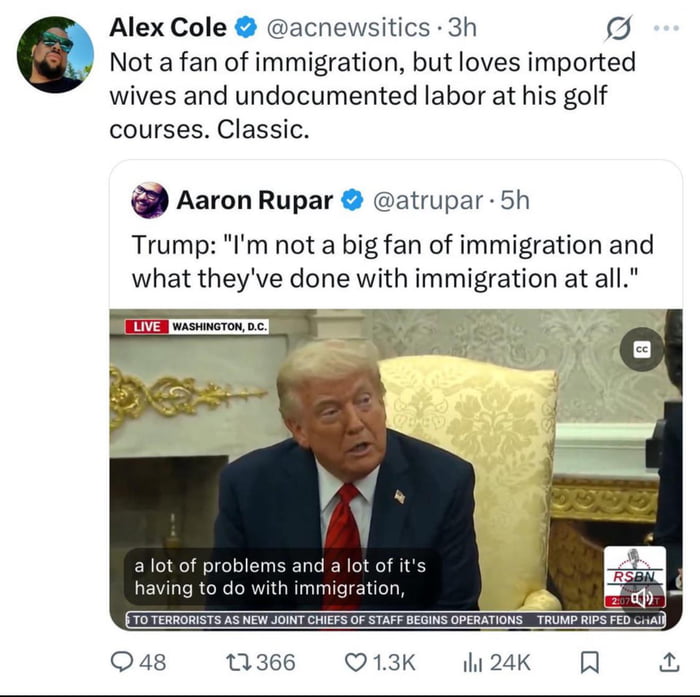 Immigrants for me, not for thee - 9GAG